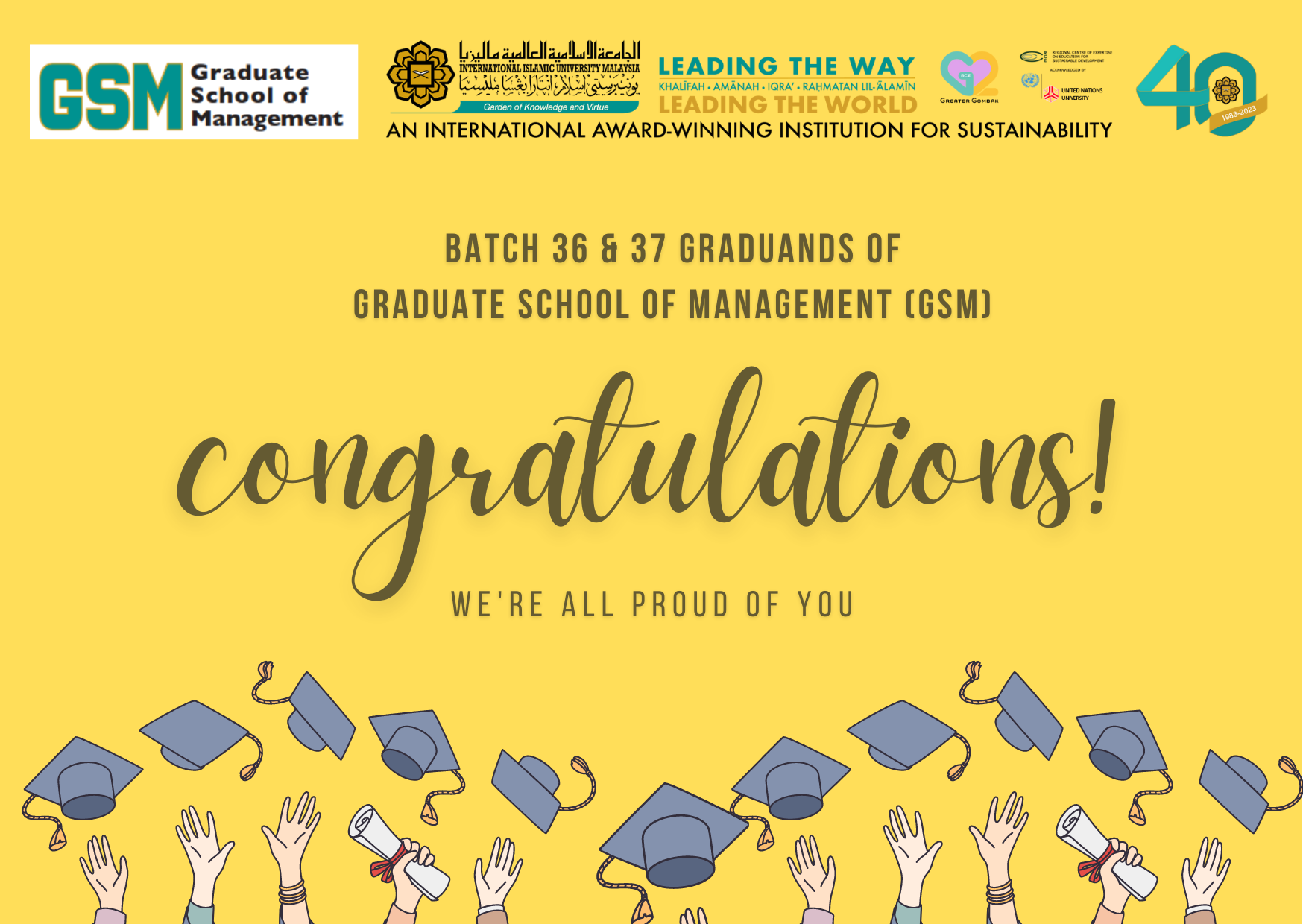 Congratulations to Batch 36 & 37 Graduands – IIUM Graduate School of ...